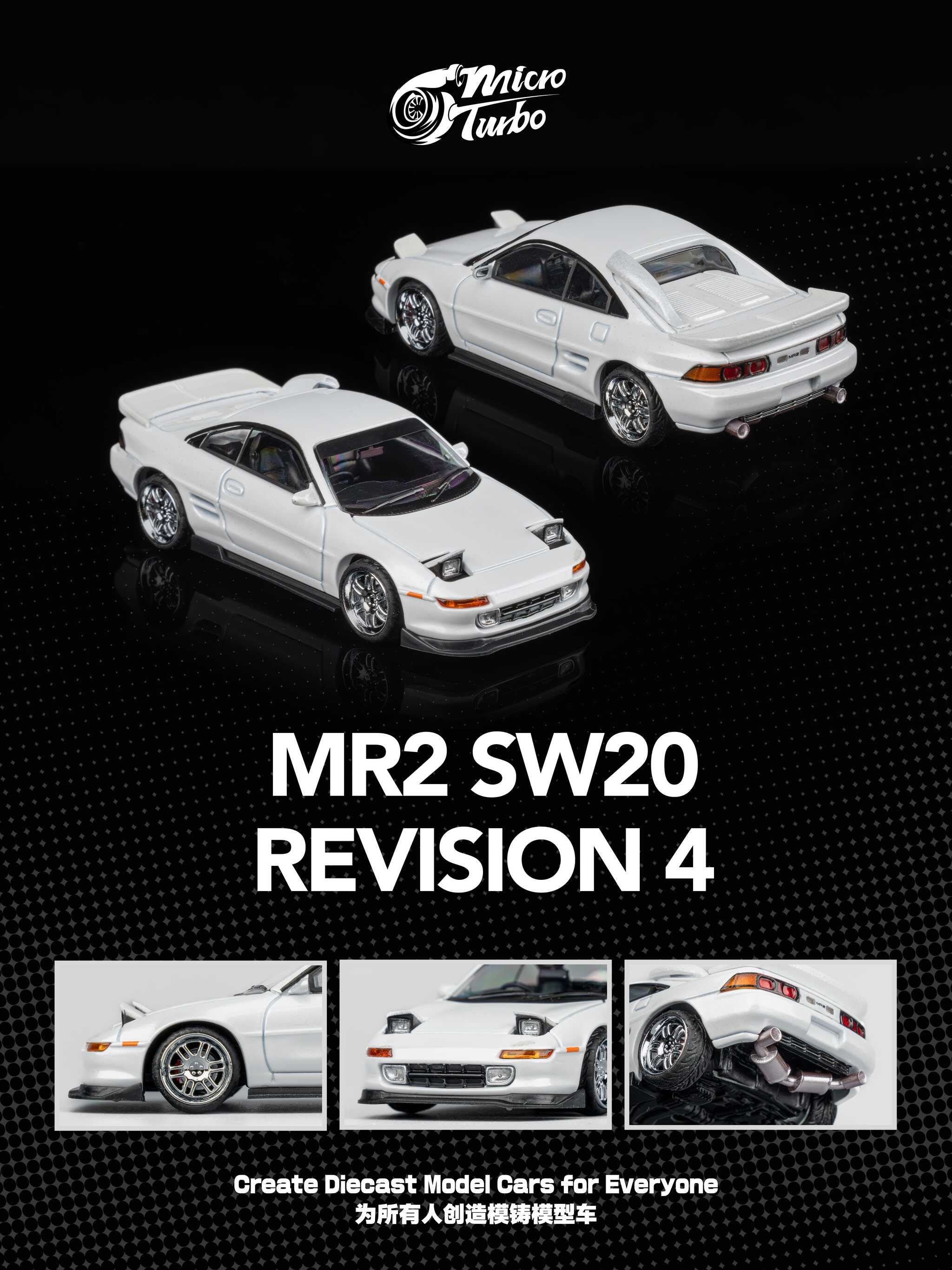 Microturbo 1:64 Custom MR-2 SW20 Revision 4 Ver.2 - White MT6402C2 – Horizon Diecast