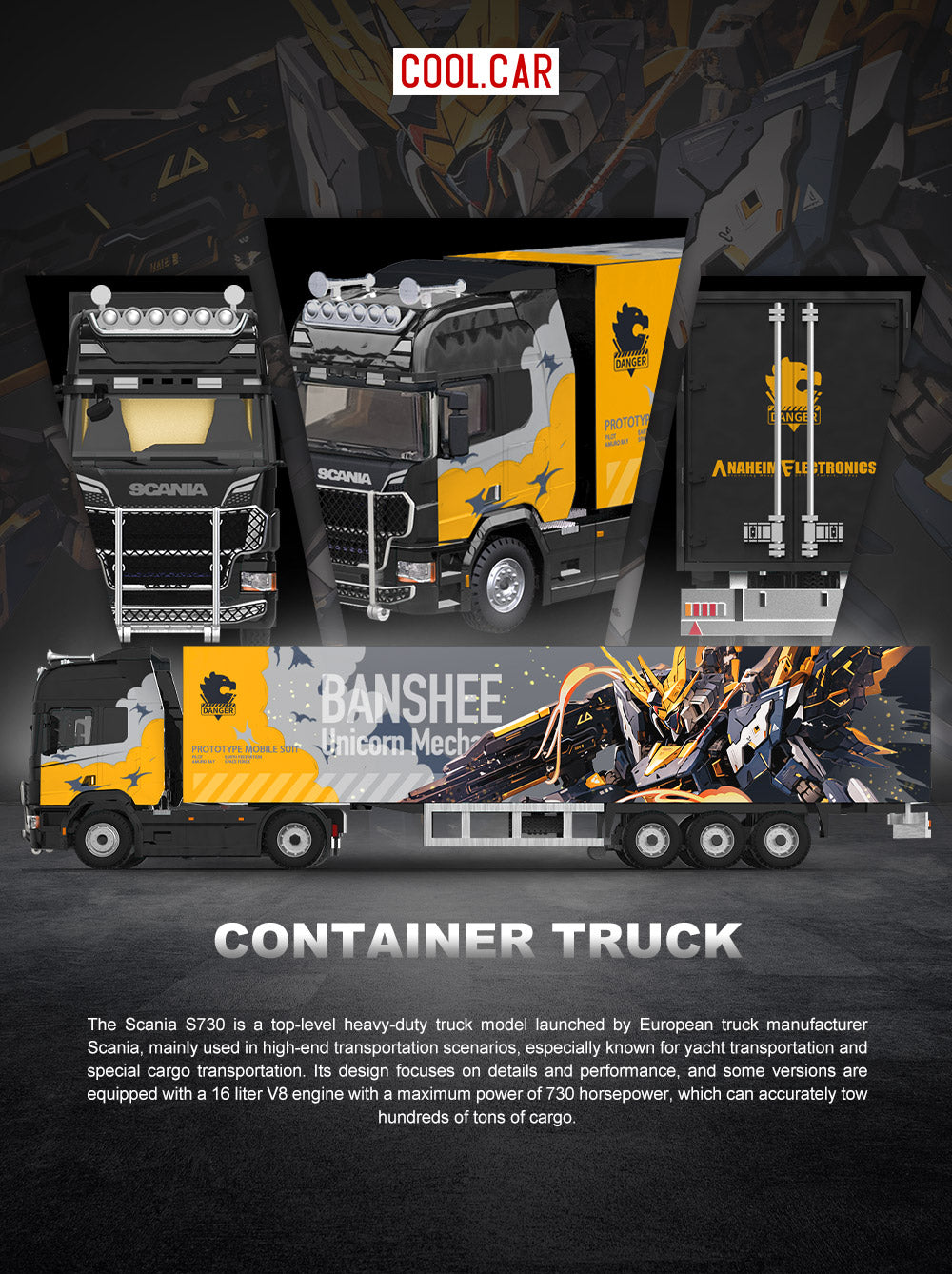 [Preorder] Cool Car 1:64 Scania Container Truck Unicorn Mecha Livery C ...