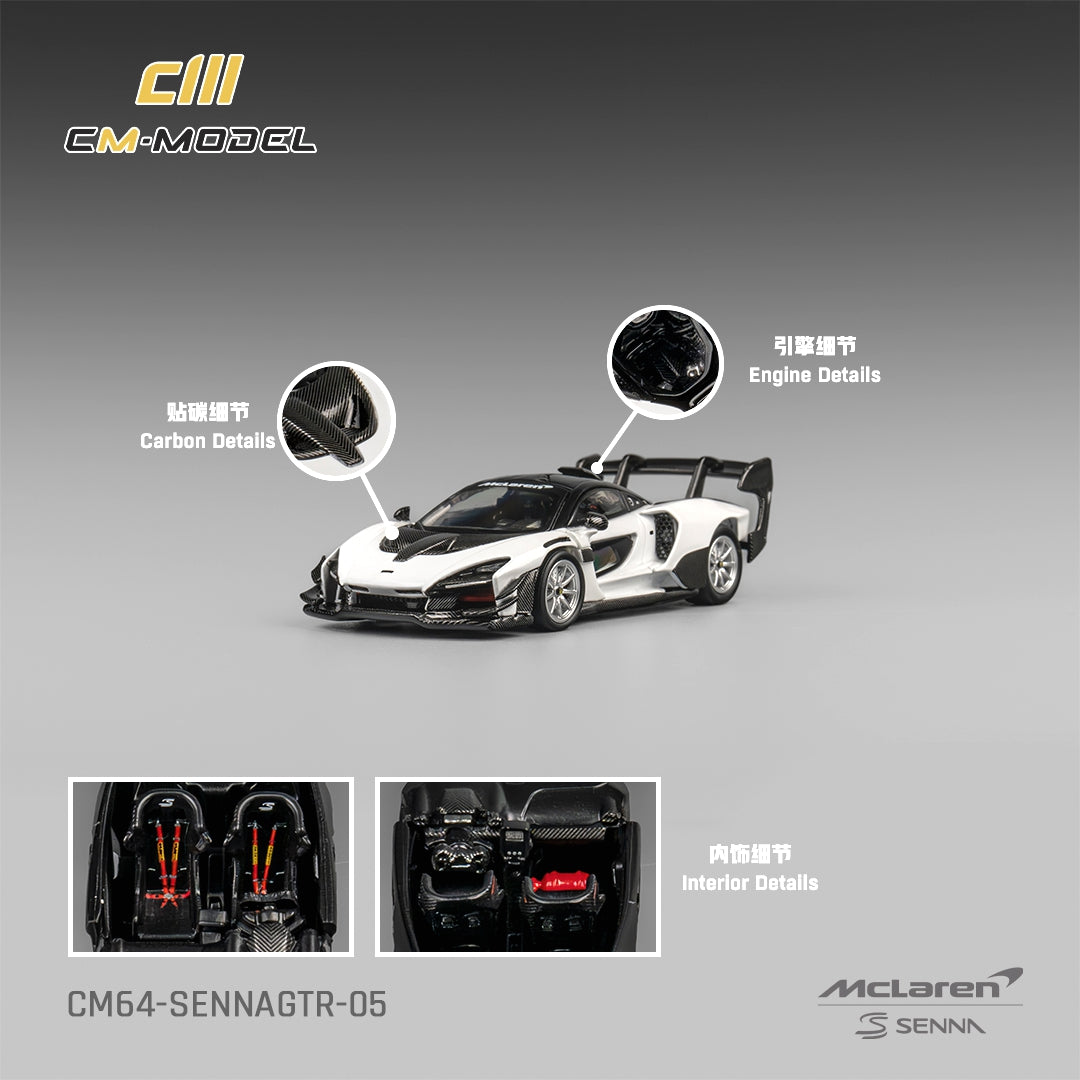 CM Model 1:64 McLaren Senna GTR White CM64-SennaGTR-05 – Horizon Diecast