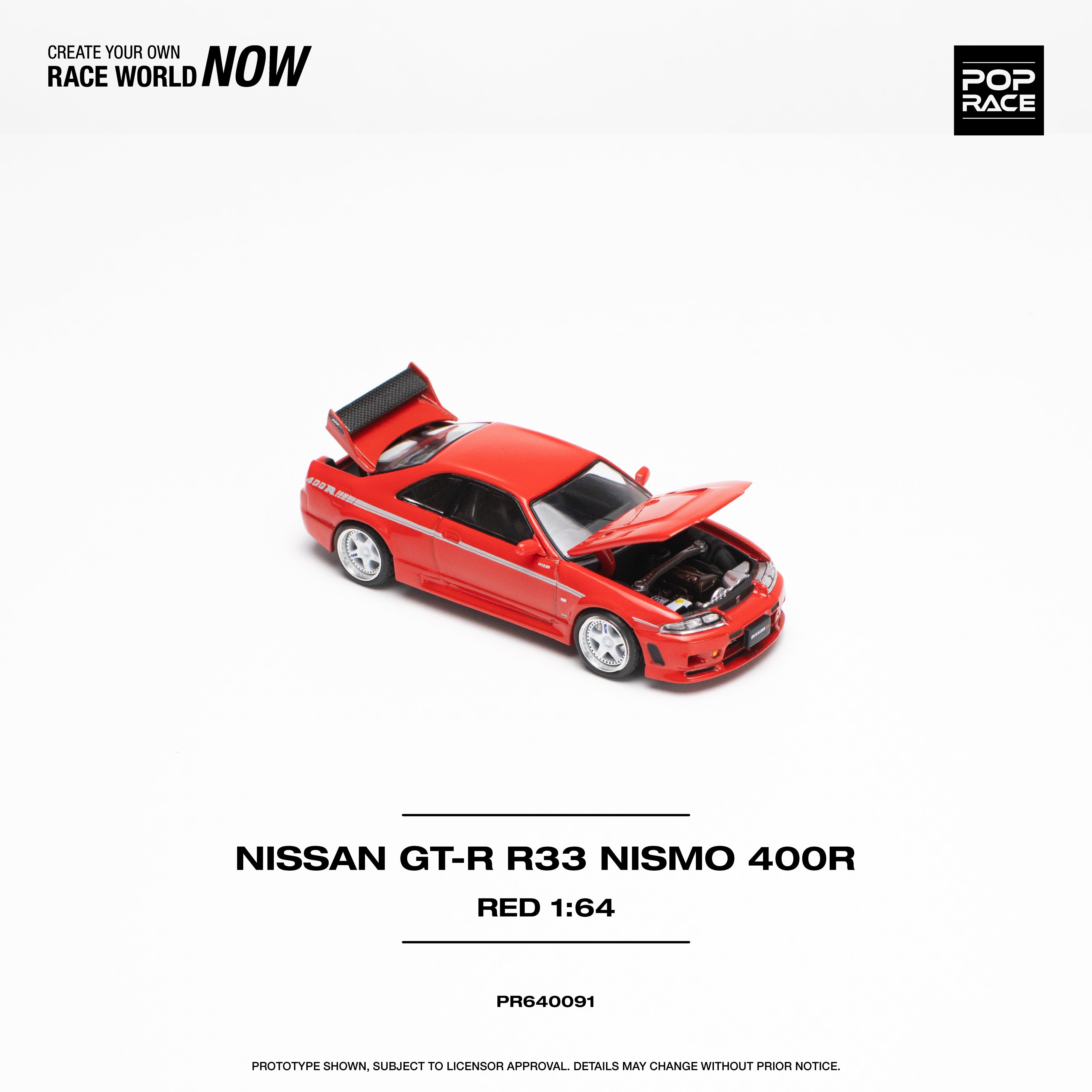 POPRACE 1:64 NISSAN GT-R R33 NISMO 400R - SUPER CLEAR RED POPRACE 1:64 NISSAN GT-R R33 NISMO 400R - SUPER CLEAR RED