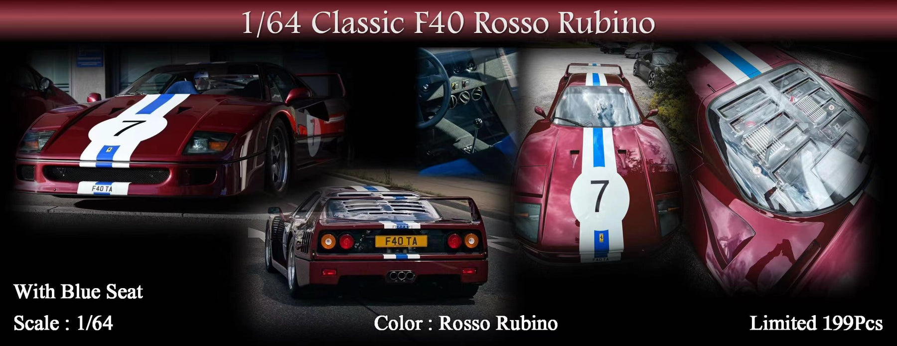 MY64 X M64X 1:64 Ferrari F40 - Rosso Rubino – Horizon Diecast