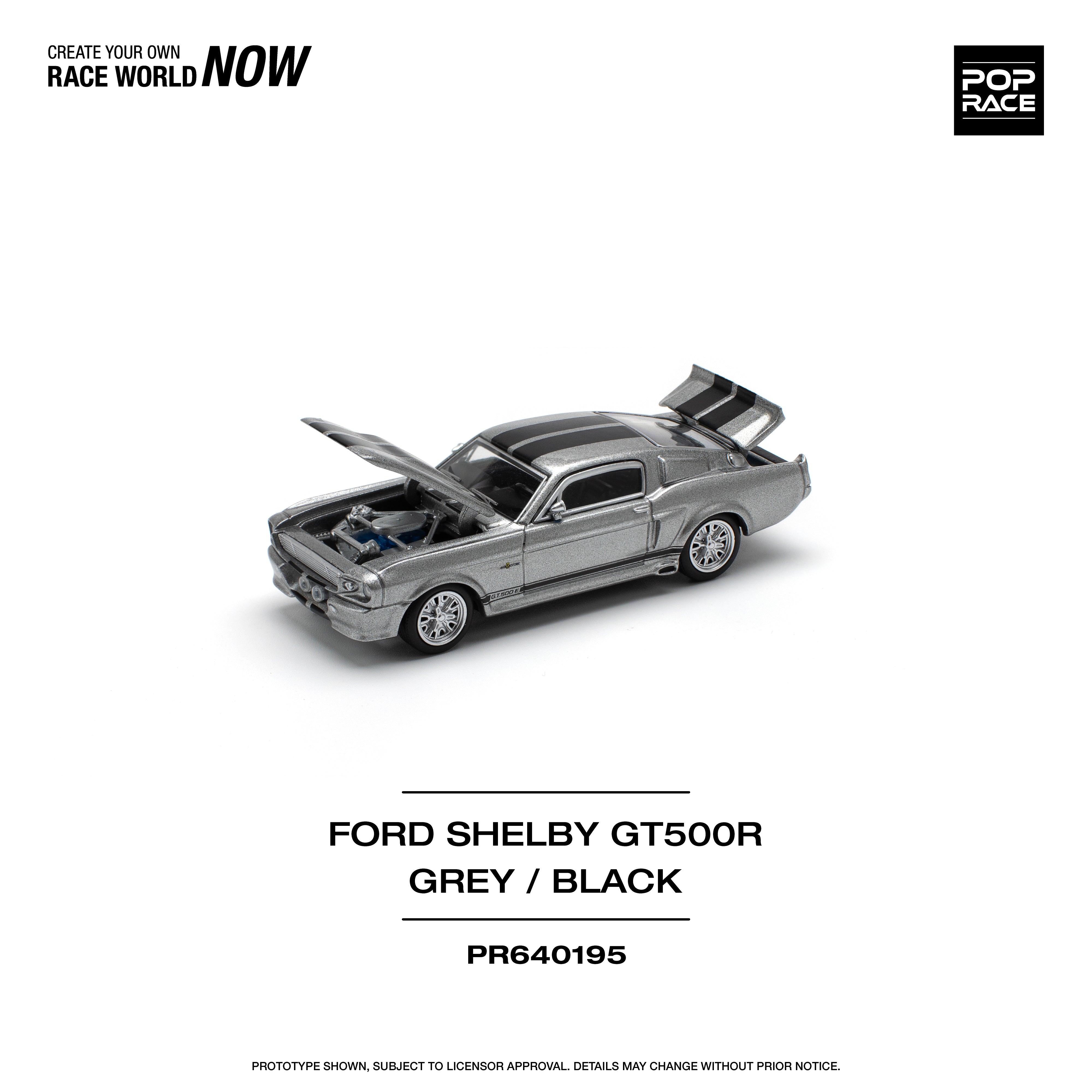 Preorder POPRACE 1 64 1967 SHELBY MUSTANG GT500 GREY BLACK