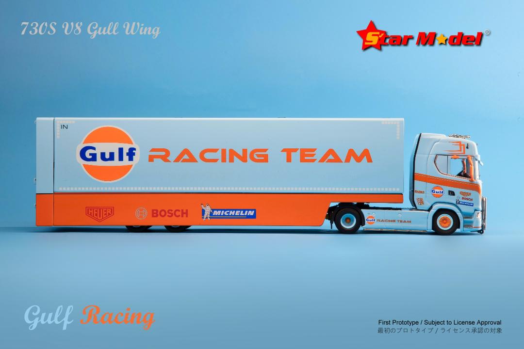 Star Model 1:64 Scania S730 V8 Transport Trailer Gulf Oil – Horizon Diecast