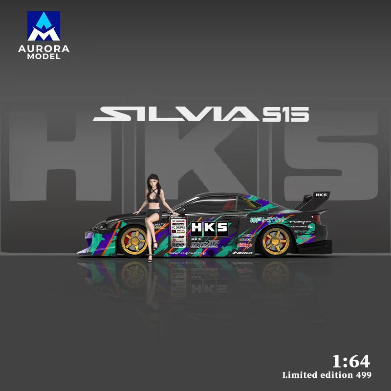 Aurora Model 1:64 Nissan Silvia S15 HKS Livery – Horizon Diecast