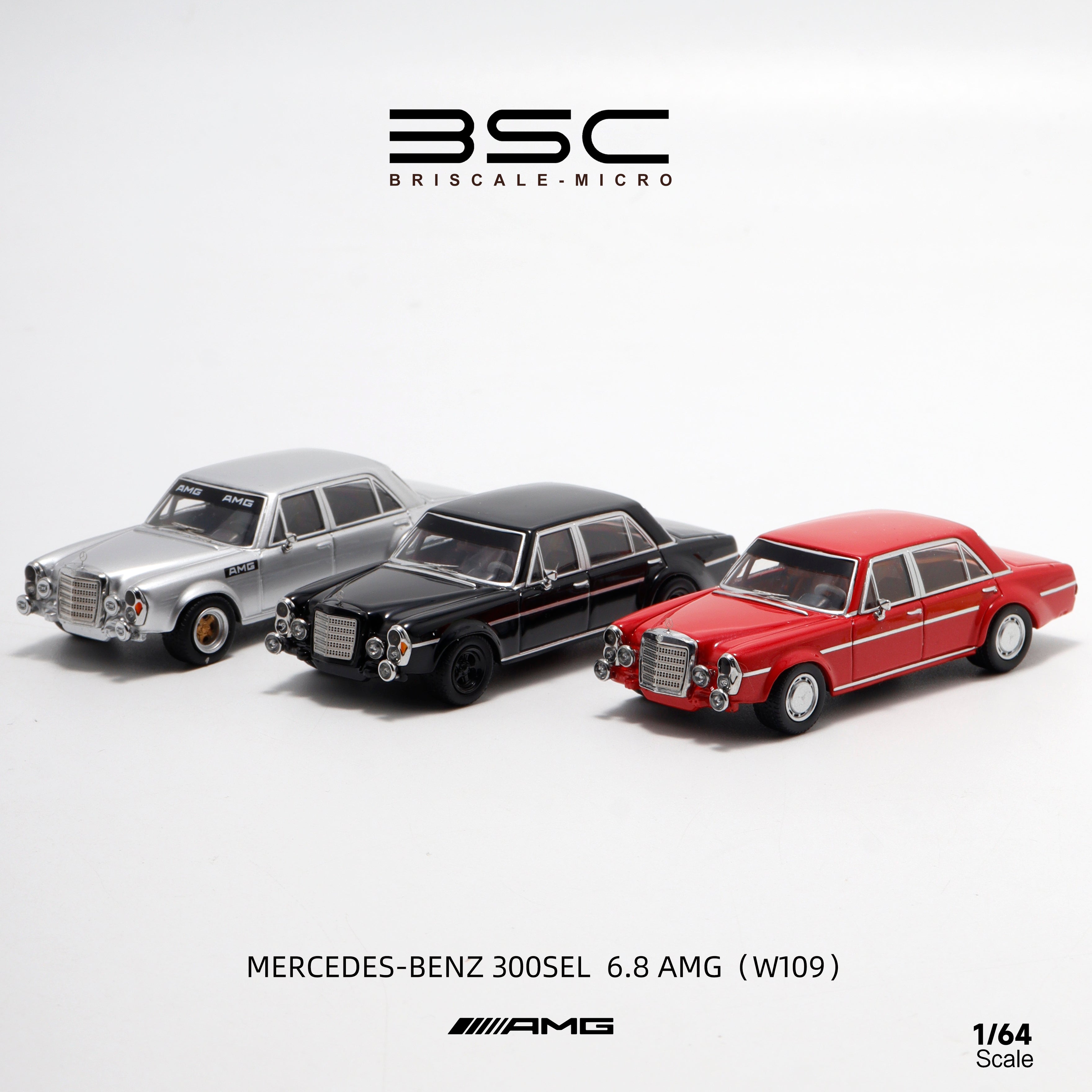BSC 1:64 Mercedes Benz 300SEL W109 AMG four doors version (3 Colours ...