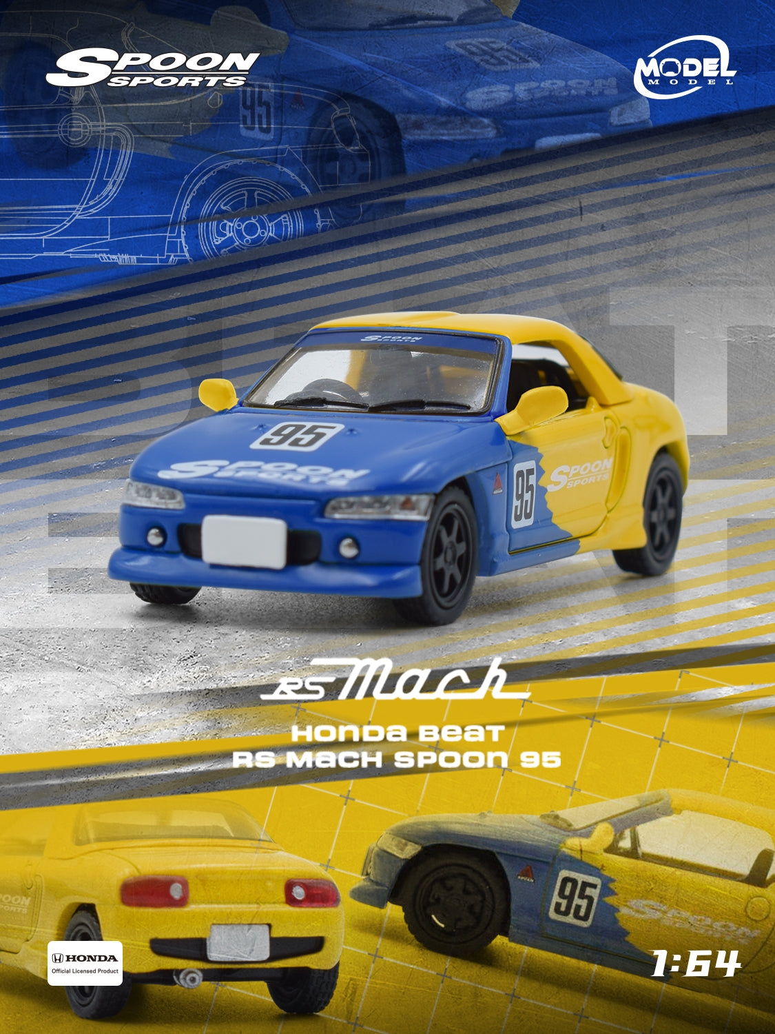 Model Model 1:64 Honda Beat RS Mach Spoon 95 – Horizon Diecast