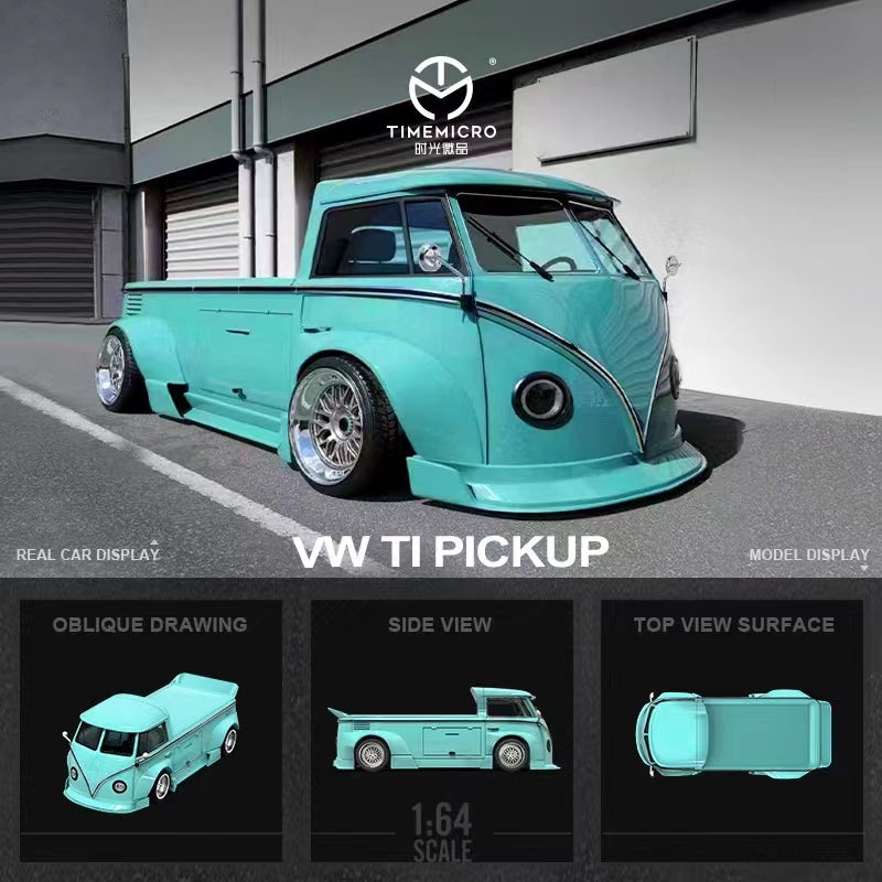 TimeMicro 1:64 Volkswagen T1 Widebody Pickup Truck Tiffany Blue ...