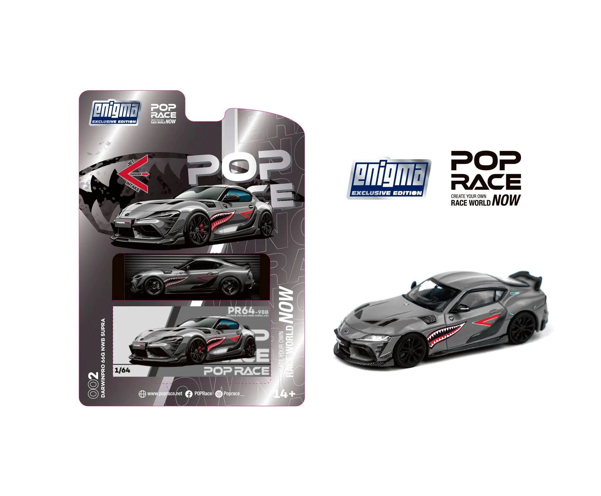 POPRACE x Enigma 1:64 Darwin PRO 66G NWB SUPRA A90 Grey PRE002 ...