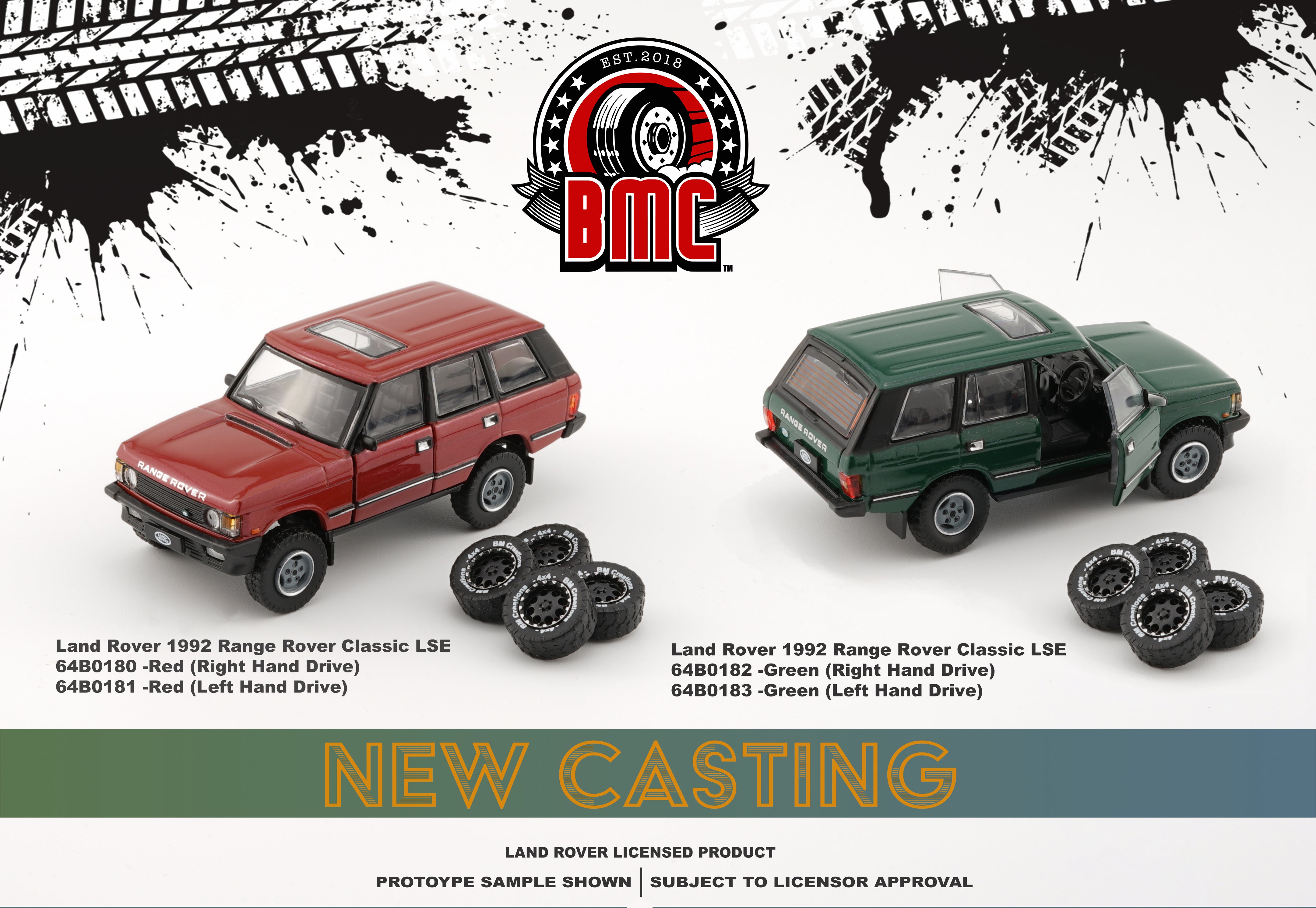 BM Creations 1:64 Land Rover 1992 Range Rover Classic LSE Red/Green ...