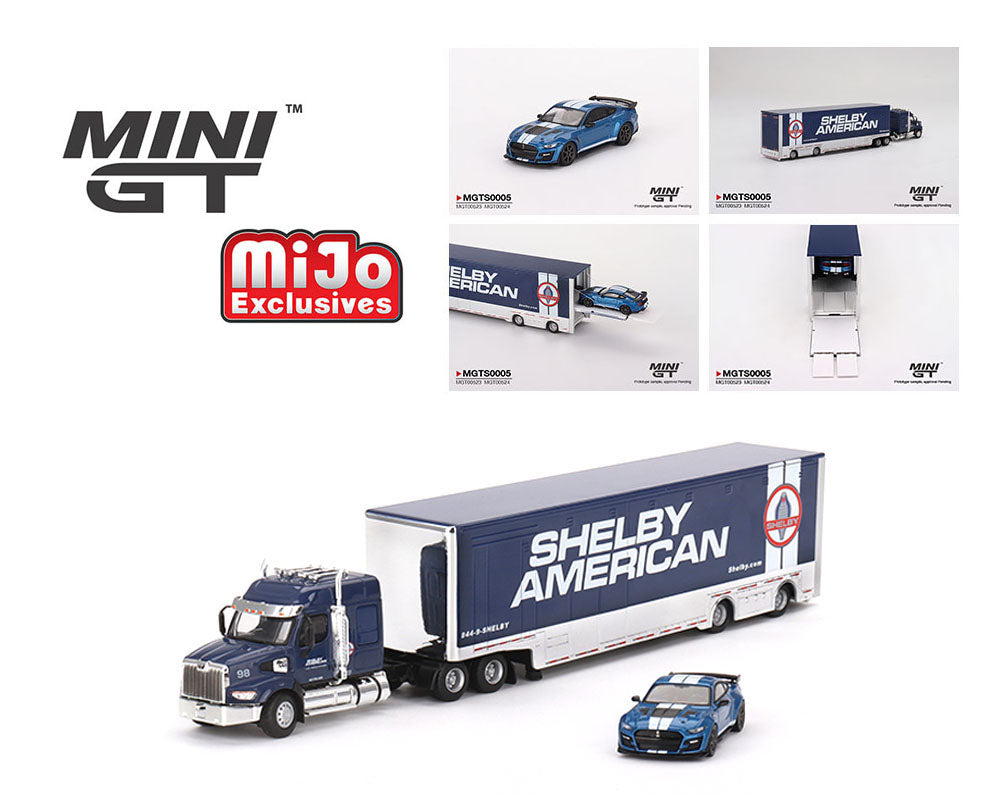 Mini GT 1:64 Shelby Transporter Set included Western Star 49X w/ Racing ...